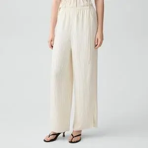 Theory Vented Pull-on Pant In Washed Stripe - Rice Multi