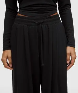 Lululemon Becalm High-rise Pleated Wide-leg Pants - Black