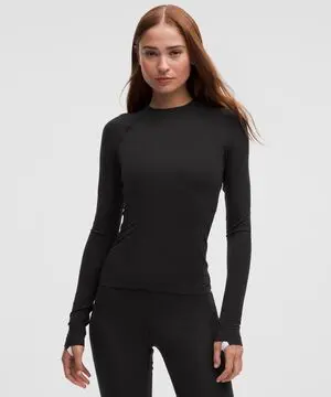Lululemon Jersey Crewneck Base Layer - Black/light Ivory