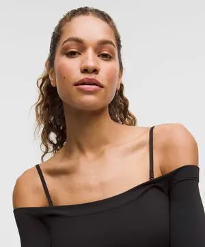 Lululemon Wunder Train Off-shoulder Long-sleeve Top