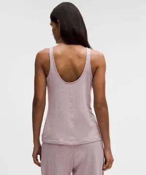 Lululemon Becalm V-neck Tank Top - Heathered Porcelain Pink