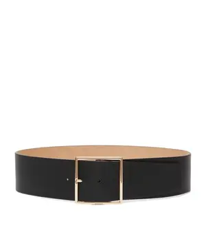 Max Mara Leather Wide Belt - Black