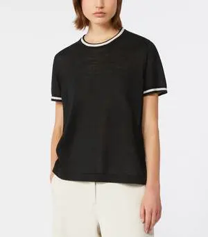 Max Mara Linen T-shirt Sweater - Black