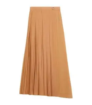 Max & Co. Jersey Pleated Maxi Skirt - Yellow