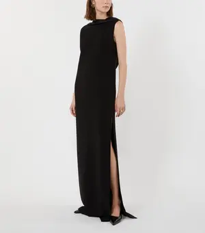 Max Mara Crepe Maxi Dress - Black