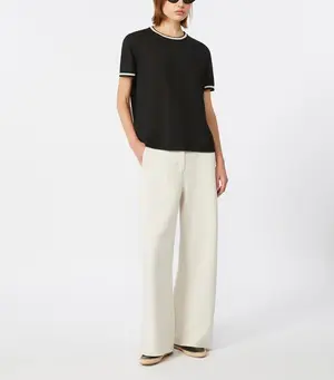 Max Mara Linen T-shirt Sweater - Black
