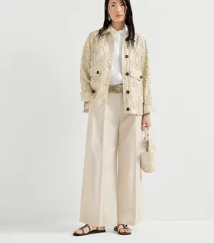 Brunello Cucinelli Cotton-blend Embroidered Poplin Jacket