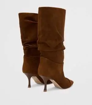 MALONE SOULIERS Isley 70 Suede Heeled Boots - Brown