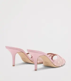 MALONE SOULIERS Perla Mesh And Leather Mules - Pink
