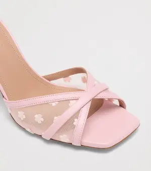 MALONE SOULIERS Perla Mesh And Leather Mules - Pink