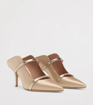 MALONE SOULIERS Maureen 70 Satin Mules - Nude