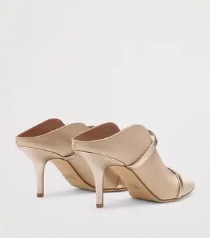 MALONE SOULIERS Maureen 70 Satin Mules - Nude