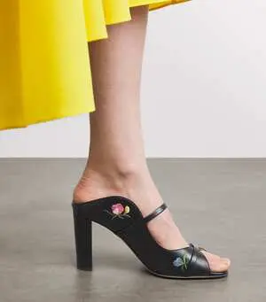 MALONE SOULIERS Leather Embroidered Norah Sandals 85