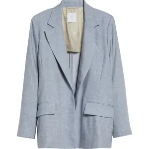 Eleventy Open Front Linen & Wool Jacket