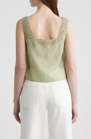 FRAME Embroidered Crop Tank