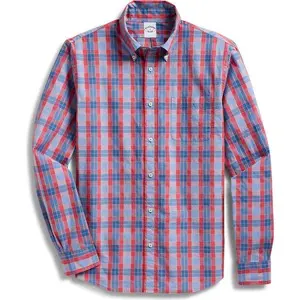 Brooks Brothers Friday Regular Fit Plaid Cotton Poplin Button-down Shirt - Blue Baroque Rose Bold Plaid