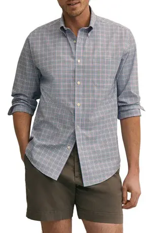 Brooks Brothers Friday Regular Fit Plaid Cotton Poplin Button-down Shirt - Bluepumicechk