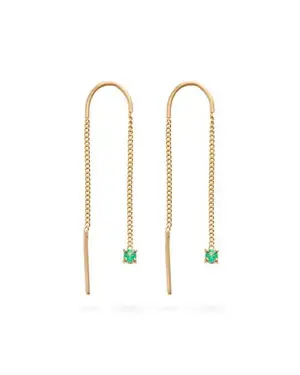 ELOISE JEWELRY Connection Chain Threader Earrings - Emerald