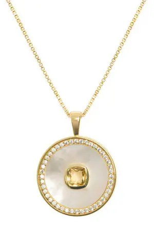 FREYA ROSE London Mother Of Pearl Necklace - Citrine