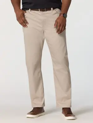 OAK HILL BY DXL Big & Tall Straight-fit 5-pocket Tech Pants - Light Khaki