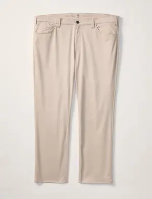 OAK HILL BY DXL Big & Tall Straight-fit 5-pocket Tech Pants - Light Khaki