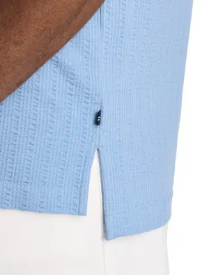 NAUTICA Big & Tall Button-down Seersucker Polo Shirt