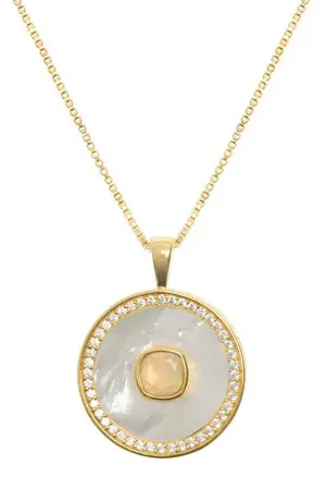FREYA ROSE Mother Of Pearl Birthstone Necklace - Opal