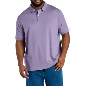 HARBOR BAY BY DXL Big & Tall Interlock Polo Shirt - Lavendula Pd