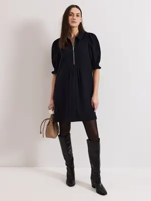 PHASE EIGHT Candice Zip Mini Dress - Navy