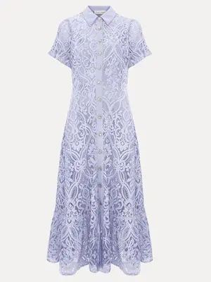 PHASE EIGHT Carmine Lace Midi Shirt Dress