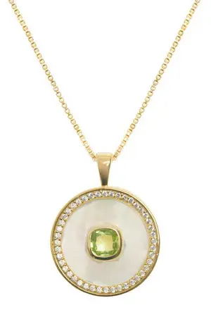 FREYA ROSE Mother Of Pearl Necklace - Peridot