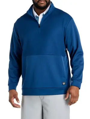 REEBOK Big & Tall Performance Double-knit 1/4-zip Pullover - Batik Blue