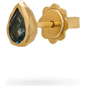 ELOISE JEWELRY Single Drop Stud - Deep Blue Topaz