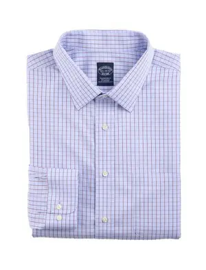 Brooks Brothers Big & Tall Non-iron Glen Plaid Dress Shirt V2 Blue