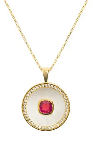 FREYA ROSE Mother Of Pearl Necklace - Garnet