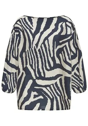 LASCANA Abstract Print Boat Neck Blouse