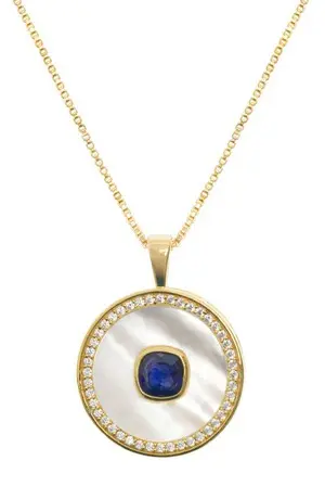 FREYA ROSE Mother Of Pearl Birthstone Necklace - Sapphire
