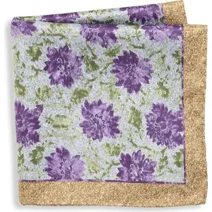 SYNRGY BY DXL Big & Tall Tonal Floral Pocket Square - Silver