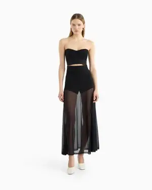 DODIEE Paz Sheer Maxi Skirt - Black