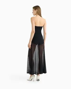 DODIEE Paz Sheer Maxi Skirt - Black