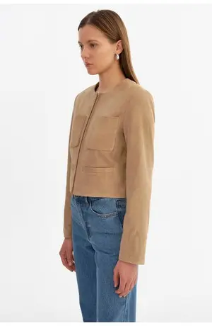 LAMARQUE Linette S | Suede Jacket - Beige