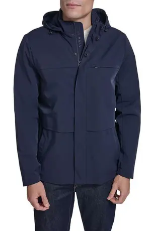 Cole Haan Hooded Windbreaker Jacket - Navy
