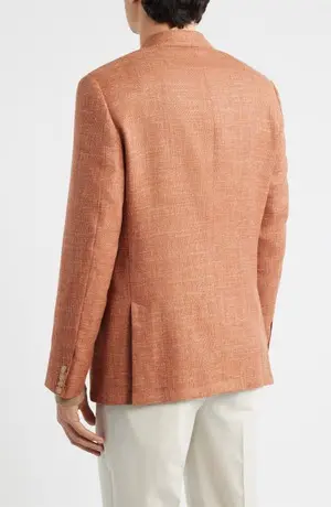 HERITAGE GOLD Wool, Silk, And Linen-blend Hopsack Sport Coat