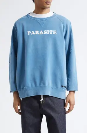 UNDERCOVERISM Parasite Distressed Cotton Sweatshirt