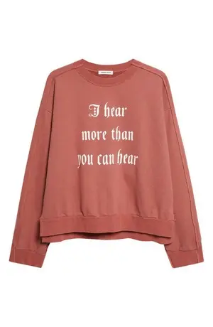 UNDERCOVERISM Graphic Cotton Sweatshirt - Pink Brown