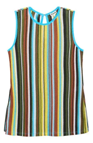 Staud Valley Stripe Open Stitch Knit Top