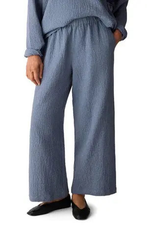 Eileen Fisher Stretch Organic Cotton Ankle Lantern Pants - Haze