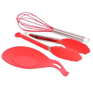 MEGACHEF Silicone Cooking Utensils - Red