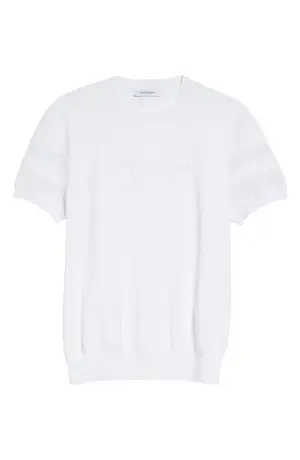 Givenchy Short Sleeve Cotton Blend Logo Sweater