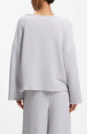 Hugo Boss Enely Raw Edge Cotton Blend Sweatshirt